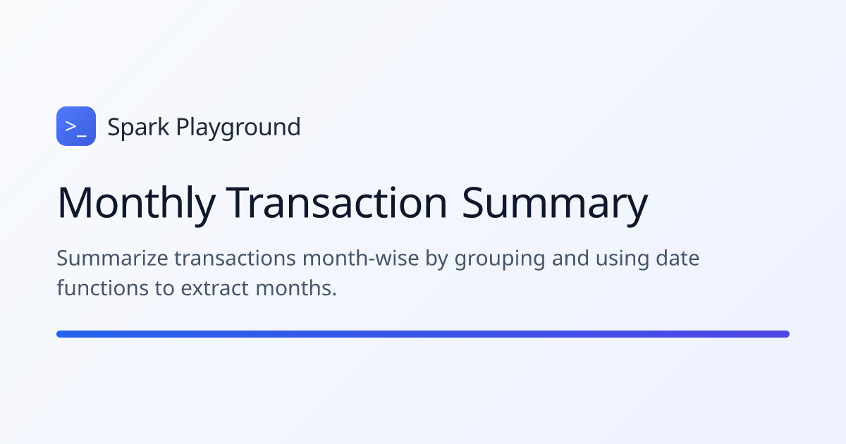 Monthly Transaction Summary