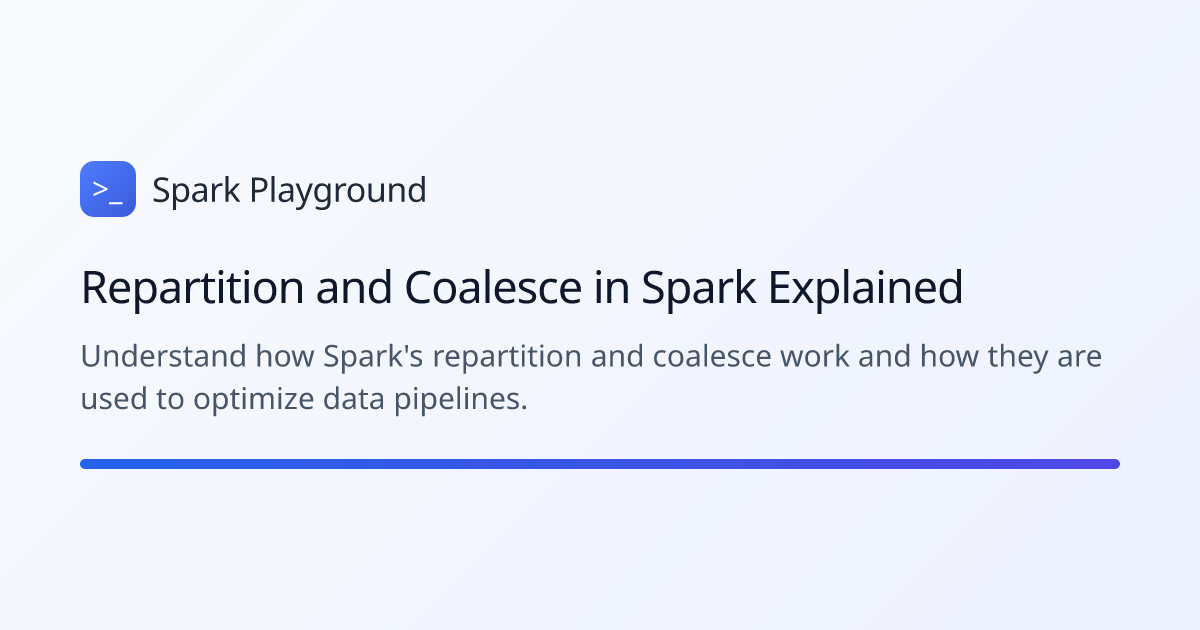 Repartition and Coalesce in Spark Explained